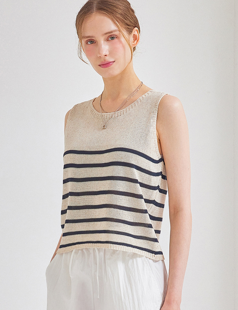 슬리브리스 스트라이프 니트_M5M1KT2151 - 매긴-McGINN